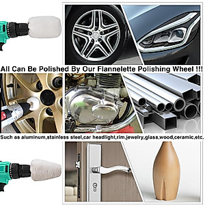 Buffing Wheel for Drill, 11Pcs Wheel Polishing Kit Polishing Wheel for Drill with 0.25" Hex Shafts, Wheel Shaped Polishing Tool for Aluminum Chrome Car Headlight Rim Jewelry Glass Wood Plastic Ceramic