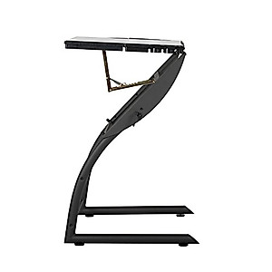 SD STUDIO DESIGNS Triflex Drawing Table, Sit to Stand Up Adjustable Office Home Computer Desk, 35.25" W X 23.5" D, Charcoal Black/Clear Glass
