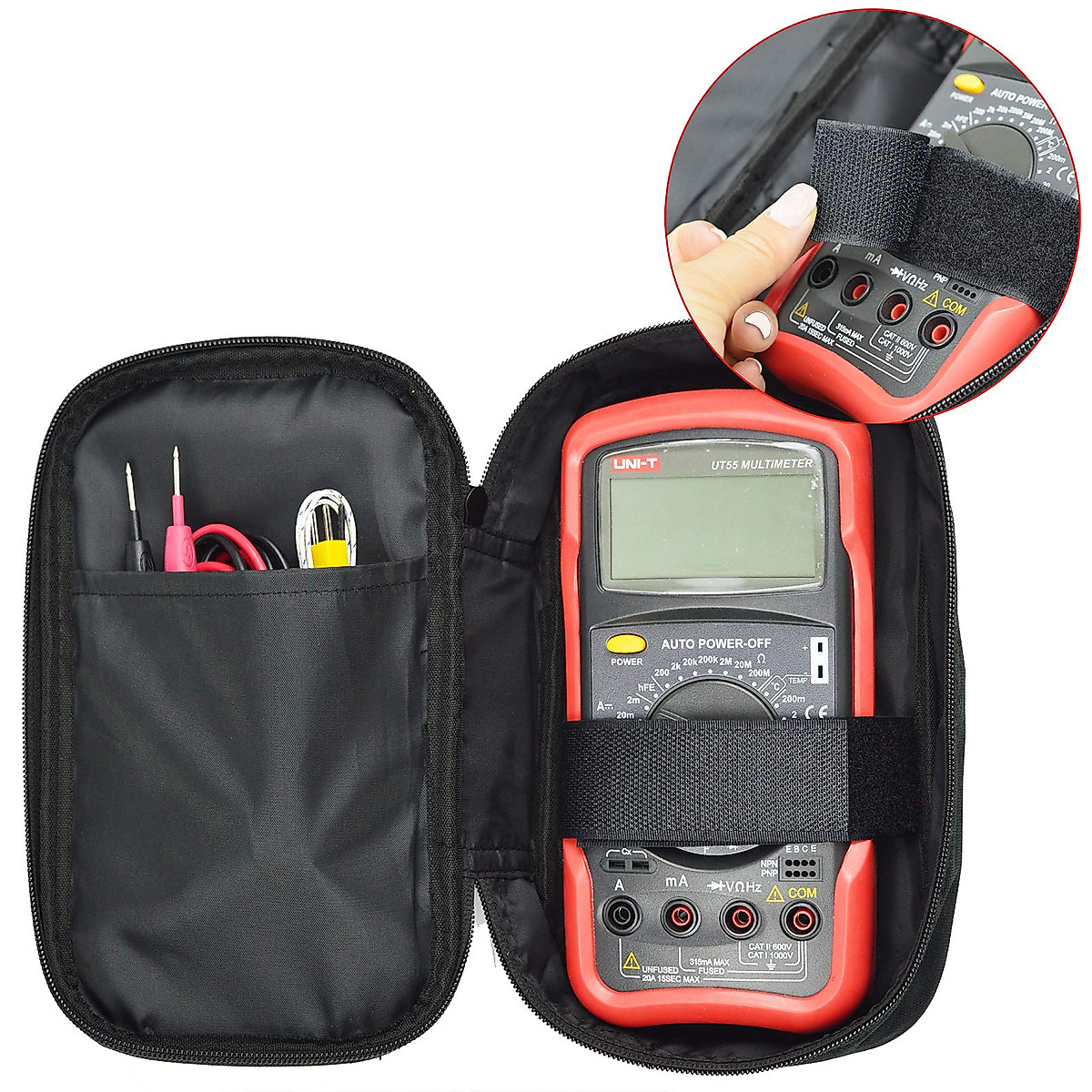 ZIBOO C25 Multimeter Meter Soft Case,Use for Clamp Meter Multimeter KYORITSU,HIOKI Testo Sanwa,FLUKE etc…