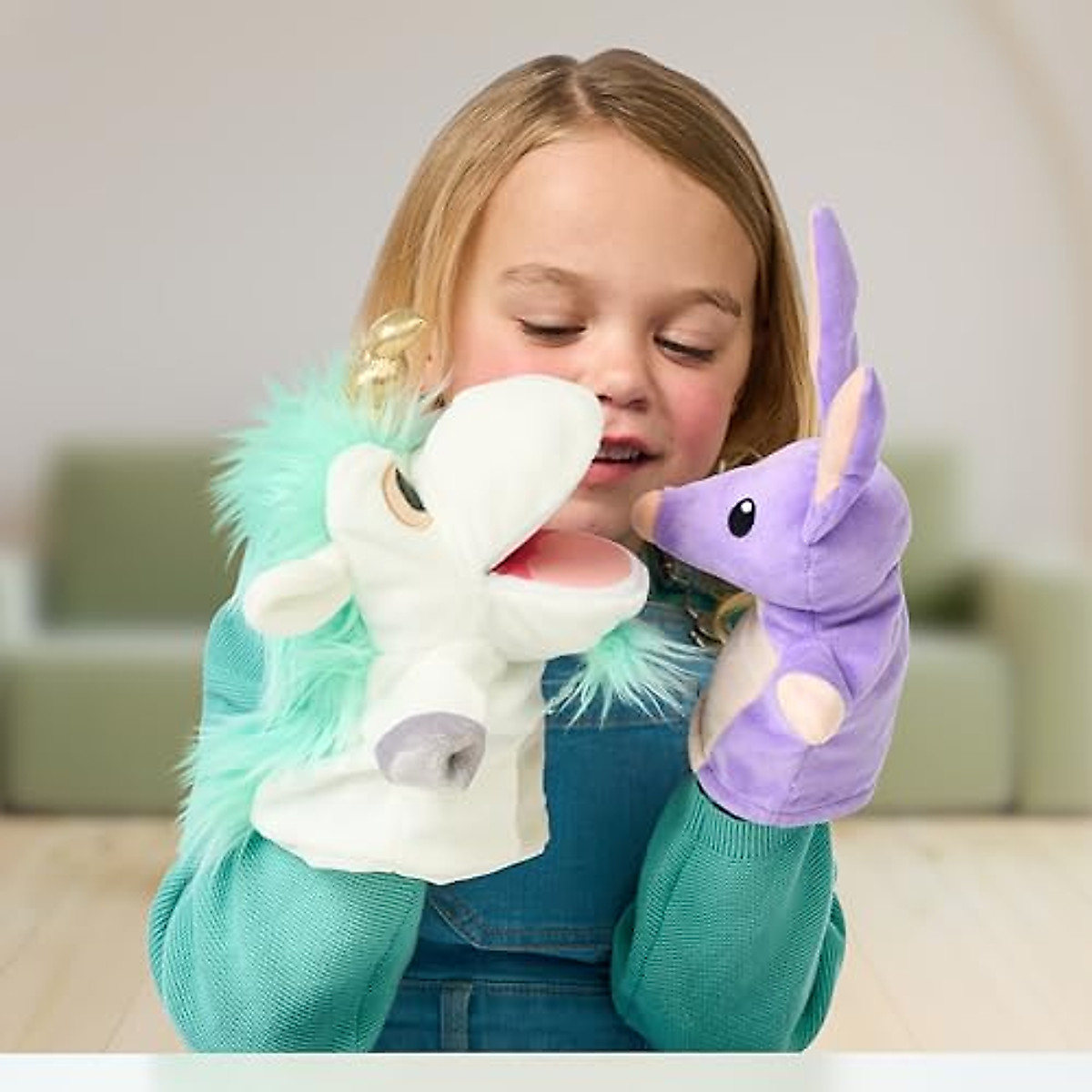 Bob Bilby and Unicorse Plush Puppets Exclusive 2 Pack | Bob Bilby and Unicorse are The Perfect Size to Fit onto Toddler's Hands | Made with Deluxe Fabrics and Featuring Embroidered Details
