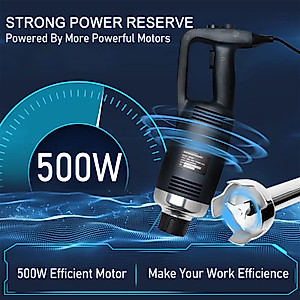 Li Bai 16'' Heavy Duty Big Immersion Blender Speed Control for Restaurant Commercial Mixer Electric 500W Removable Shaft 2500rpm to 15000rpm 6 month warranty