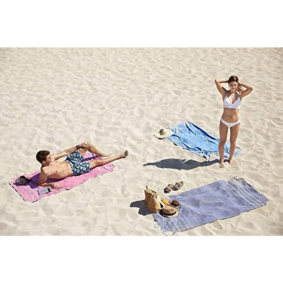 WETCAT Bundle: Turkish Bath Towel (38 x 71) and Turkish Hand Towels (20 x 30, Set of 2) - 100% Cotton, Prewashed for Soft Feel - Navy Blue Towels & Navy Blue Bathroom Accessories