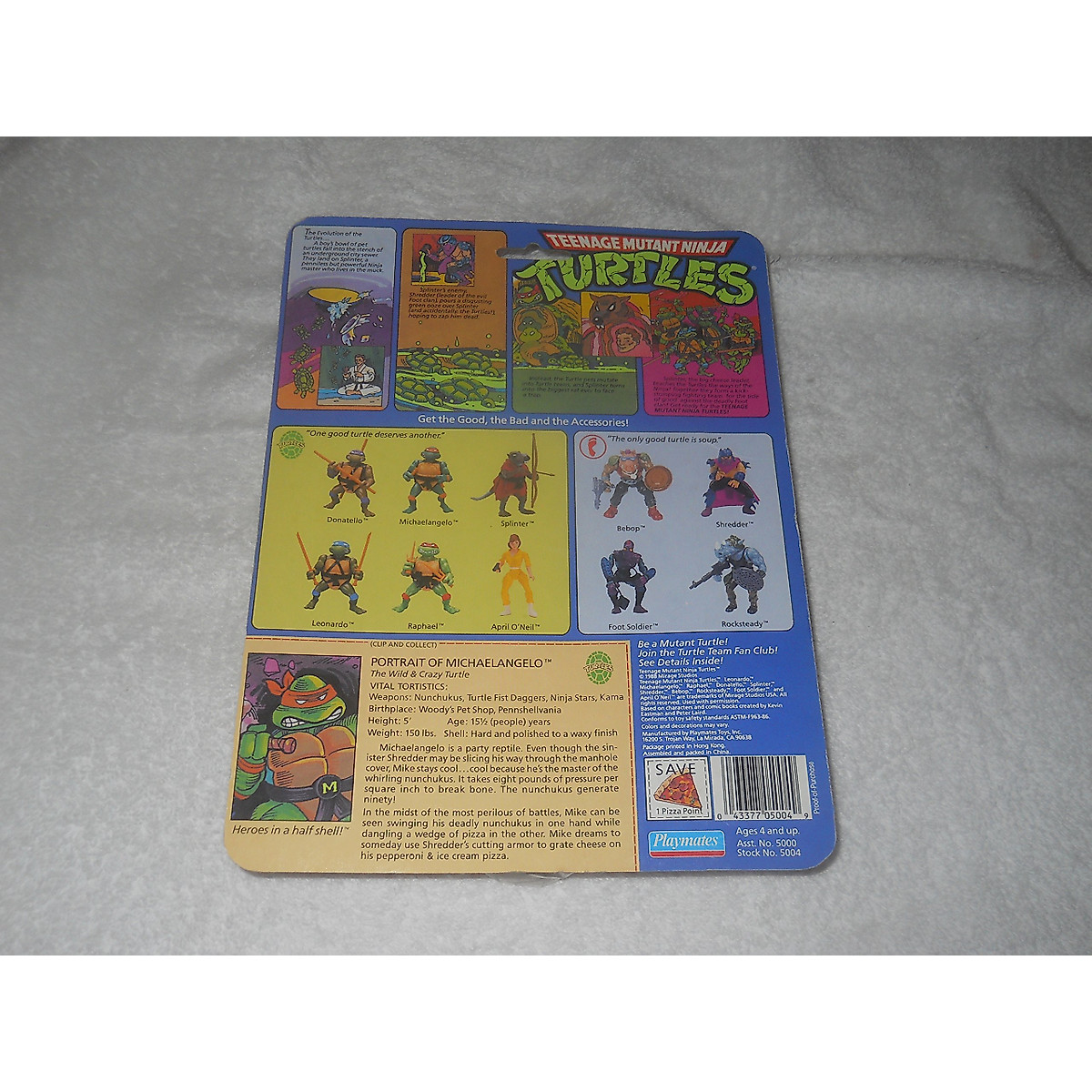 Playmates Teenage Mutant Ninja Turtles 1987 Michelangelo Action Figure