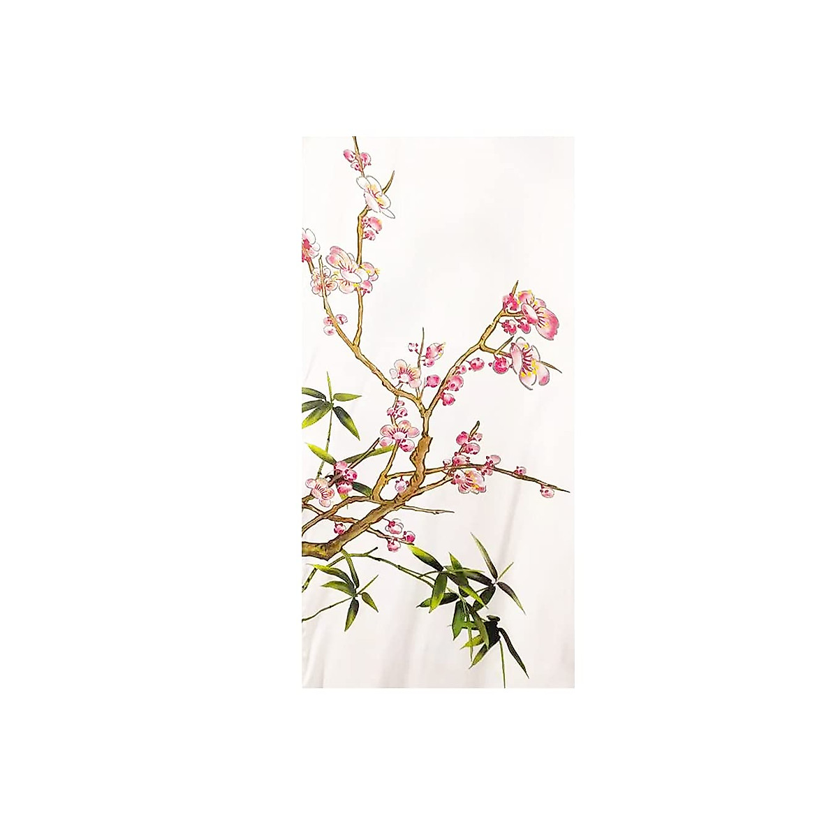 Kwedhonjh women's 100% silk kimono, short bathrobe pajamas, kimono pajamas (Plum white)