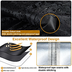 LXKCKJ Patio Furniture Covers Waterproof for Outdoor Table - 420D Heavy Duty Fabric Patio Table Covers - Fit as Outdoor Dining Table Cover and Patio Coffee Table Covers (Black 138"L x 103"W x 36"H)