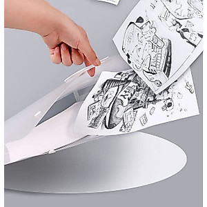 2 Pcs Plastic Art Portfolio,Arts Storage Case A3 Poster Storage Bag with Handle,Waterproof Fold Edge Folder for Artwork,Frosted Large Poster Storage Containers for Drawing Sketch Photography Poste-Black