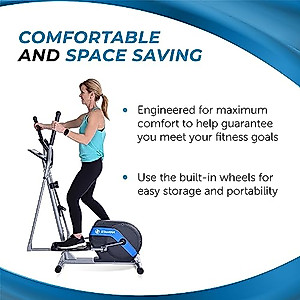 Stamina Elliptical Trainer 708 - Elliptical Training Machine with Bluetooth and Smart Workout App - Compact Standing Elliptical Machine for Home Workout - Up to 250 lbs Weight Capacity