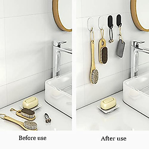 BANRIXIAN 10Pack Self-Adhesive Hooks Heavy Duty Hooks Wall Window Kitchen Behind Door Bathroom (Black White) (Black)