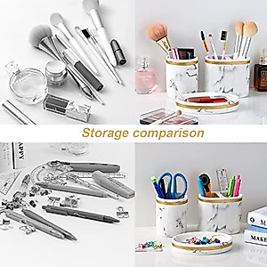 WEYEEN Bathroom Accessory Set,5 Pieces Marble Pattern Bathroom Counter Top Accessories Sets with Bathroom Soap Dispenser,Toothbrush Holder,Two Bathroom Cups and Soap Tray for Modern Bathroom Decor