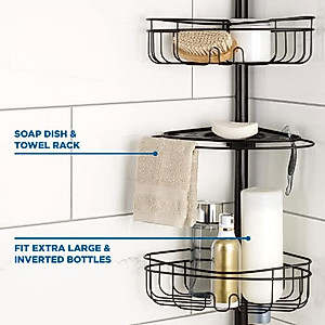 3-Shelf Tension Pole Shower Caddy, Oil-Rubbed Bronze