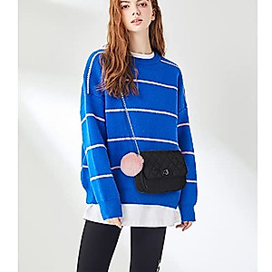 JSTRIVE Cute Purses for Teen Girls Small Purse and Quilted Crossbody bags for Women with Chain Strap, Nylon Lightweight, 8” Black