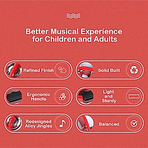 HLMOptimo Double Row Tambourine, Half-Moon Musical Tambourine Hand Held for Kids, Adults, Party, KTV 4 colors (9 inch, Pack of 4)