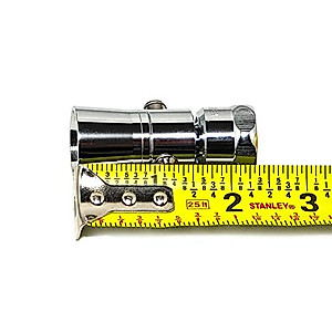 Shower Head Solid Brass Construction with Push Button Flow Control or Shut Off, Water Saver, Polished Chrome