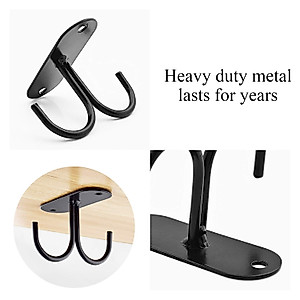 Mocoum Under Cabinet Mug Hooks, Rustic Mug Organizer Rack Coffee Cup Holder Mug Rack Under Shelf Hanging Hooks Rack for Mugs, Coffee Cups and Kitchen Utensils Display (Black, 6)