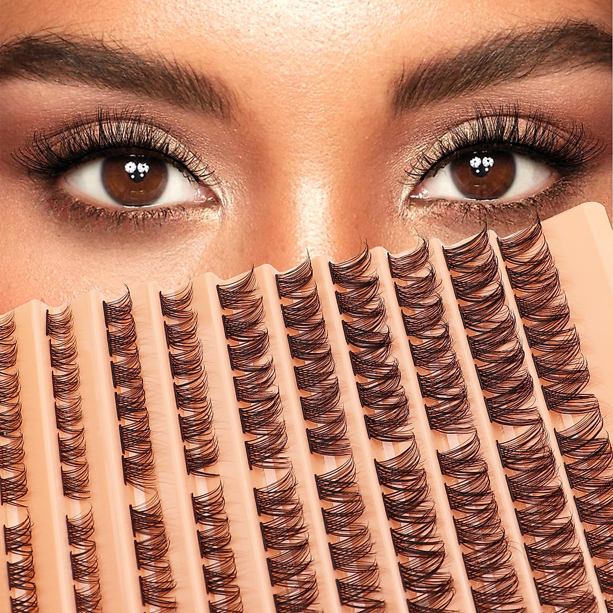 Veleasha Lash Clusters 120pcs D Curl Clusters Lashes Volume Individual Lashes Wispy DIY Lash Extensions Fake Eyelashes Mix Length 8/10/12/14/16mm at Home Lash Extension Clusters (10R,B10-D,8-16MM)