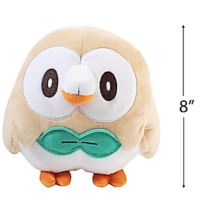 Pokemon Legends: Arceus 8" Rowlet Plush - Officially Licensed - Authentic Soft Stuffed Animal Toy Figure - Valentine's Day & Easter Basket Stuffer Gift for Kids, Boys, Girls - 2+