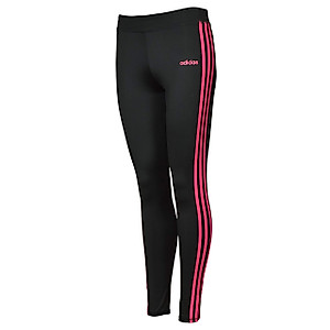 adidas Kids Girls' Performance Tight Three Stripe Leggings - XL - Black/Pink