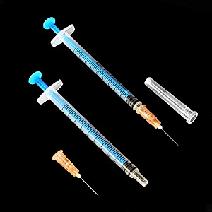 30 Packs 1ml Syringe Sterile, Oral Dispenser Syringe, Individually Sealed. (with needle)