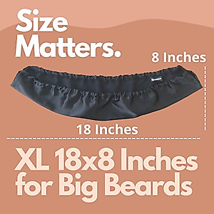 Fidelis Beard Bandana Black (3 Pack XL Size) with Laundry Storage Bag, Beard Bib Bonnet Facial Apron Caps Beard Guard Cover