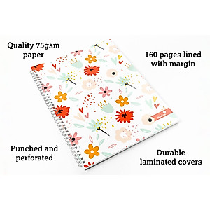 Silvine A4 Wirebound Notebooks in 4 Assorted Marlene West Designs. 160 Pages, Lined with Margin. Ref TWA4MW [Pack of 4]