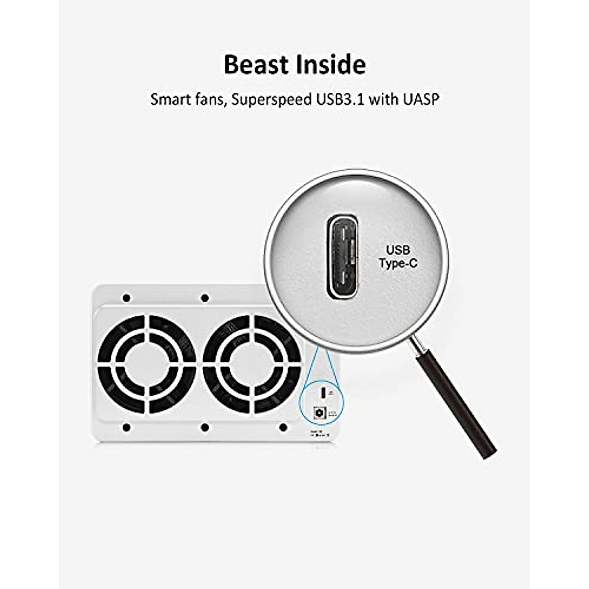 TERRAMASTER D4-300 USB 3.1(Gen1) Type-C Storage External Hard Drive Enclosure Hot Swappable (Diskless)
