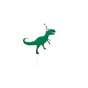 Birthday Dinosaur Acrylic Cake Topper for Any Birthday Party - Trex, Tyrannosaurus Rex Party Hat Polka Dot