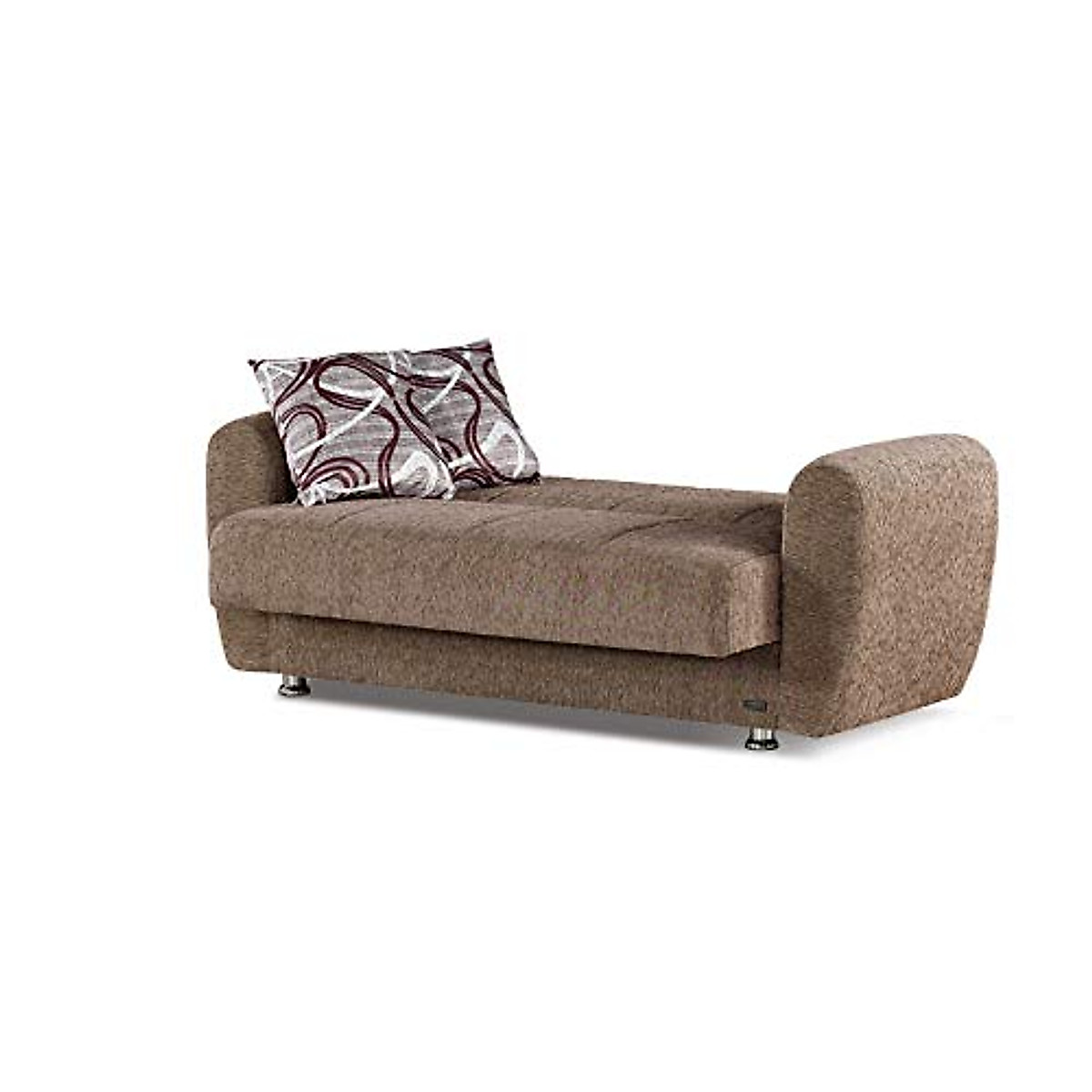 BEYAN Colorado Collection Guest Room Convertible Storage Loveseat with Storage Space, Includes 2 Pillows, Dark Brown
