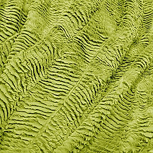 Home Soft Things Green Herringbone Brushed Throw Blanket, 50'' x 60'', Dark Citron, Lightweight Fluffy Plush Comfy Cozy Couch Bed Covers Suitable for Kids Adults Friends Home Décor