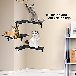 Corner Floating Shelves, Wood Wall Mounted Shelf Set of 3, L-Shaped Rustic Farmhouse Display Storage Shelf Hanging Bookshelf Organizer for Bathroom, Living Room, Bedroom, Kitchen, Office Décor