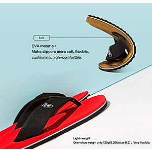 NeedBo Women's Flip Flops Thong Sandals Comfortable Lightweight Beach Sandal (8 M US, Black/Black)