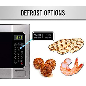 Farberware Countertop Microwave Oven 2.2 Cu. Ft. 1100 Watt, with Smart Sensor Cooking, ECO Mode and LED Lighting, Child Lock, Easy Clean Black Interior, Stainless Steel