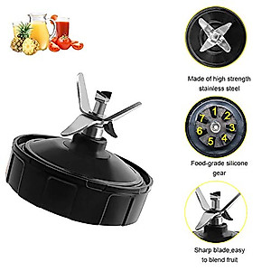 [ New Model] 7-Fins Replacement blender Blade for Ninja Accessories, Only Compatible with Nutri Ninja Foodi Power Blender SS300, SS300C, SS351, SS351C, SS351TGT, CO351B, SS100, SS101, SS101C, SS101TGT
