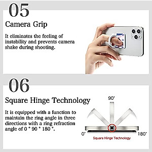 BUNKER RING Mirror, Cell Phone Ring Grip Stand with Mirror, 360°Rotation Metal Ring, Comes with Dedicated Holder, Compatible with Most Smartphones (Blush Gold), BKRMR-HOLS