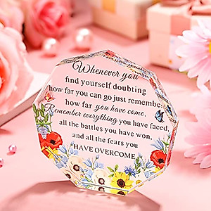 Appreciation Gift for Women Graduation Gifts for Her Him Paperweight Keepsake Gifts for Best Friends Encouragement Gifts Inspirational Gifts for Daughter Girls Behind You All Your Memories (Floral)