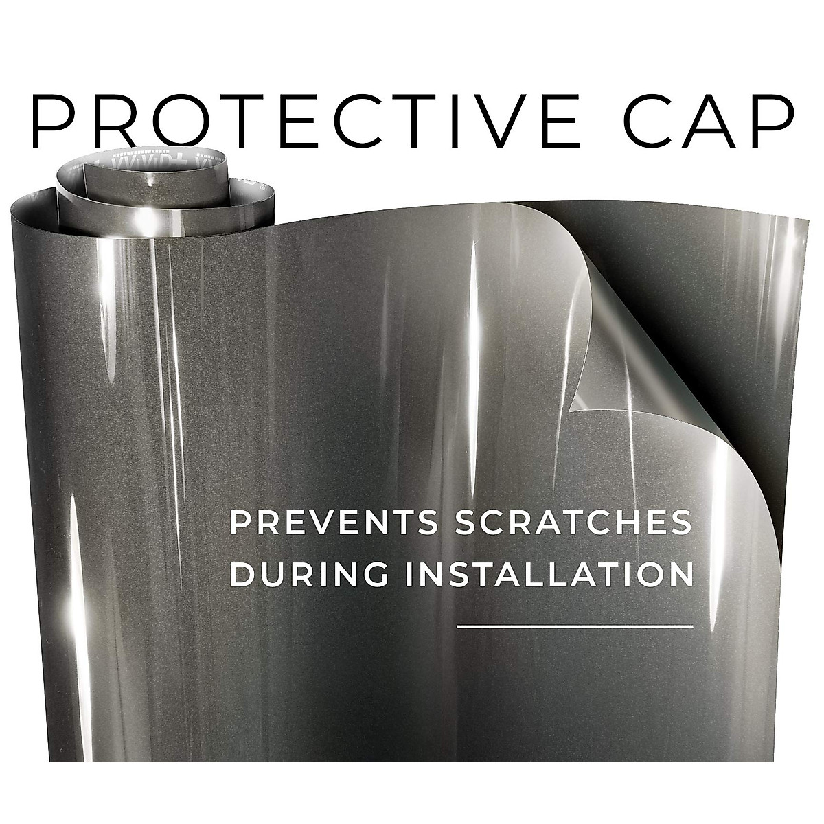 VViViD+ Ultra Gloss Candy Charcoal Grey Vinyl Car Wrap Premium Paint Replacement Film Roll with Nano Air Release Technology, Stretchable Protective Cap Liner, Self Adhesive (1ft x 5ft)