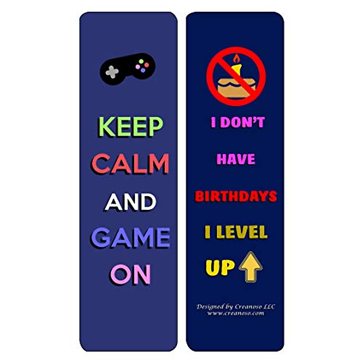 Creanoso Gamer Bookmarks (60-Pack) - Party Favors and Premium Gift Set Ideas for Children, Teens, & Adults – Classroom Teaching Incentives Rewards