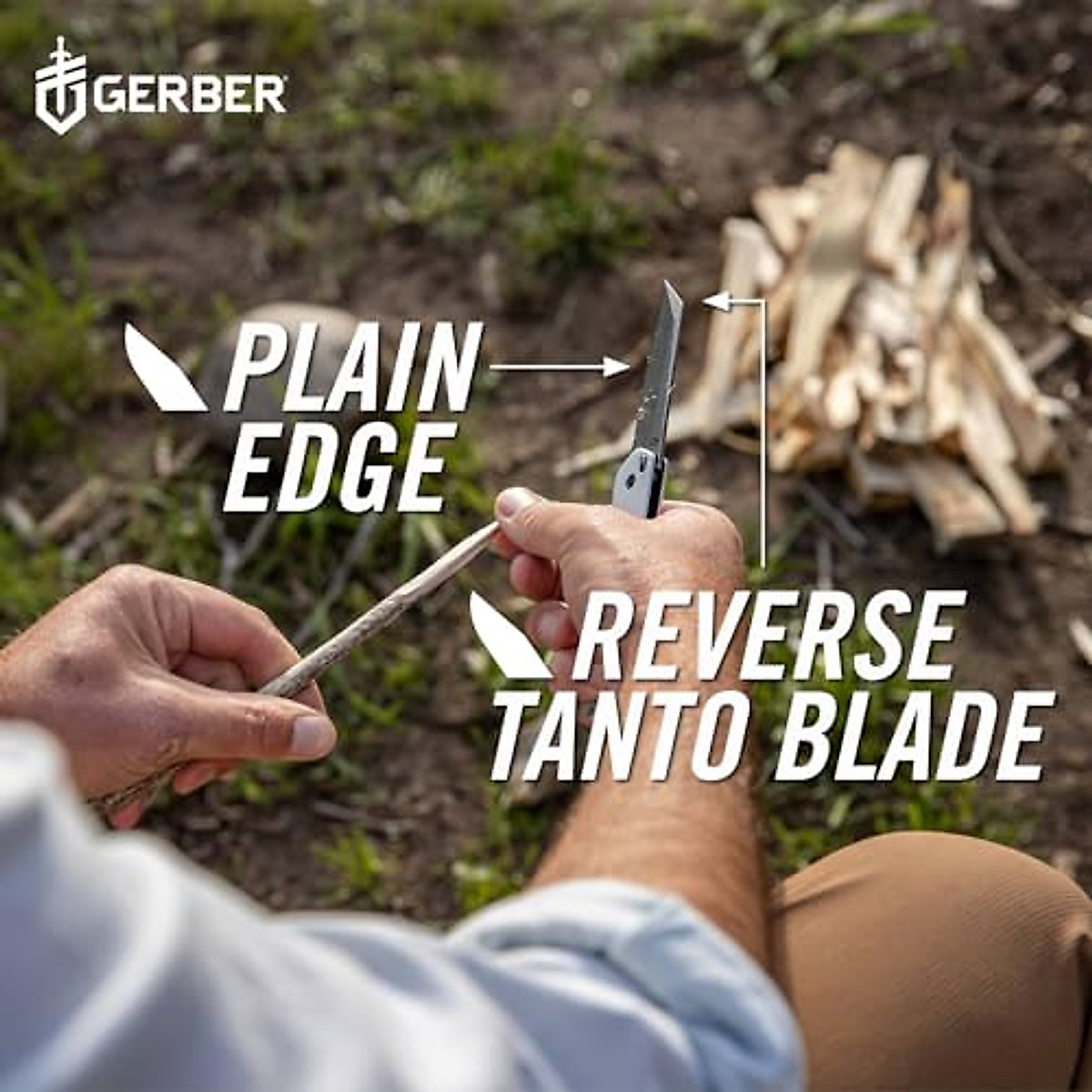 Gerber Gear Spire Pocket Knife - 2.93" Plain Edge Blade Assisted Opening Folding Knife - EDC Gear and Equipment - Aluminum