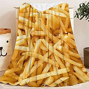 Blanket French Fries Fleece Lightweight Throws Gift for Birthday Christmas Soft Flannel Blankets for All Season Bed Sofa 40"x50"