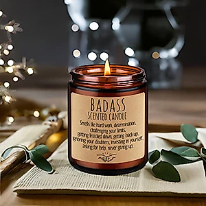 LEADO Badass Candle - Congratulations Gifts for Women, Men, Boss Lady Gifts, Proud of You, New Job, Promotion Gift - Funny Birthday, Graduation, Mothers Day, Inspirational Gifts, Mental Health Gifts