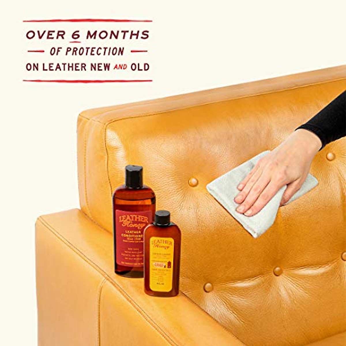 Leather Honey Complete Leather Care Kit Including 8 oz Cleaner and 8 oz Conditioner for use on Leather Apparel, Furniture, Auto Interiors, Shoes, Bags and Accessories