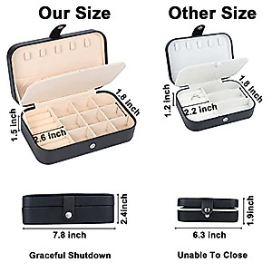 MFXIP Travel Jewelry Case Small Jewelry Box Travel Jewelry Organizer Box for Women Girls, Portable Small Jewelry Case for Earrings Necklace Ring Bracelets