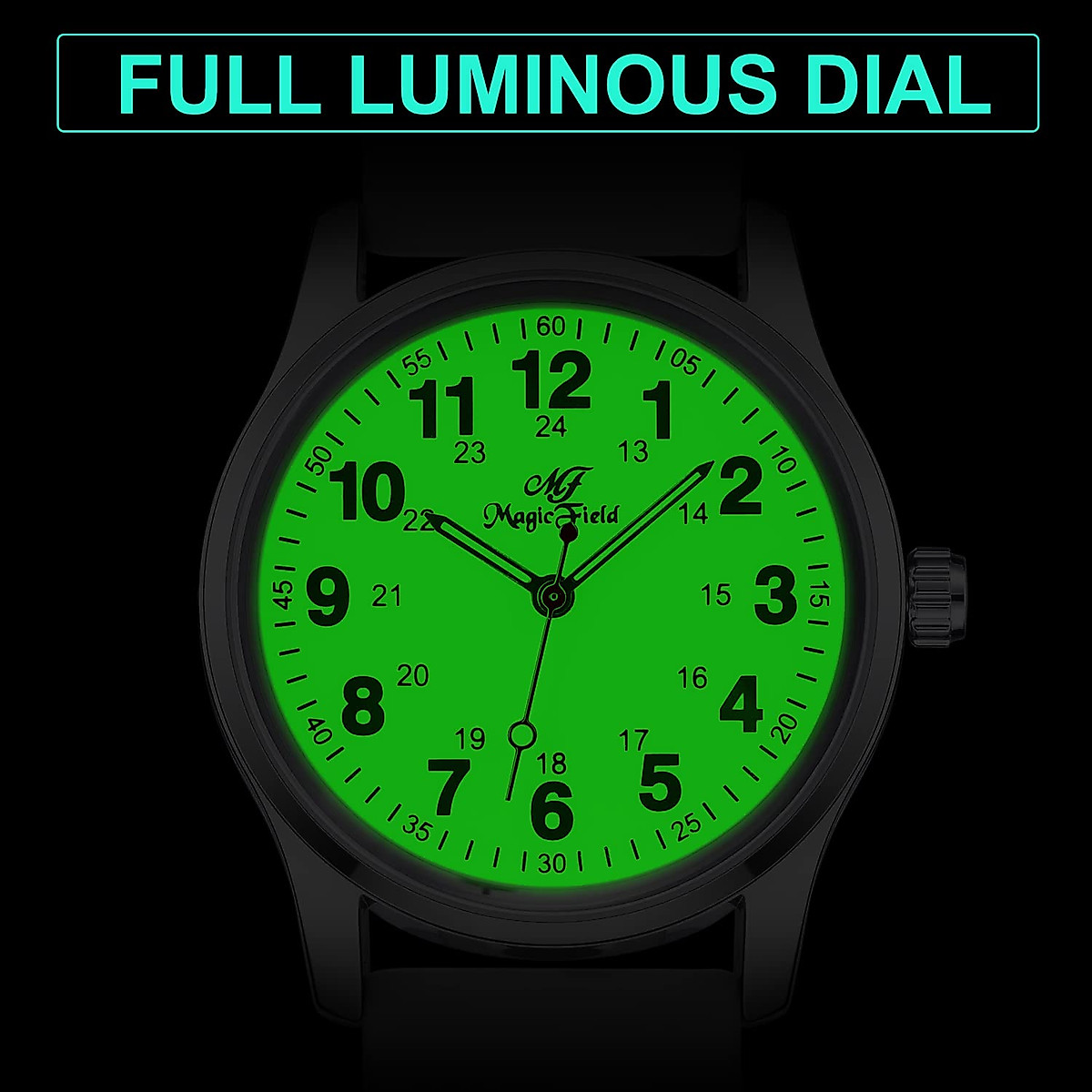 SUDESMO Women's Nurse Watch - Waterproof, Easy to Read with Second Hand, Silicone Band, Luminous - Black, Purple