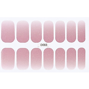 112 Pieces Thin Semi-Cured Gel Nail Strips Solid Full Wrap Nail Polish Strips Sticker Gradient Glitter Self Adhesive DIY Art Decals Strips for Women Girls DIY Craft Decoration Tips（8 Sheets）.