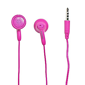Magnavox MHP4820-PK Gummy Earbuds in Pink | Available in Pink, White, Black, Blue, & Teal | Earbuds Gummy | Extra Value Comfort Stereo Earbuds | Durable Rubberized Cable |