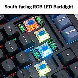 Keychron Q1 RGB Wired Custom Mechanical Keyboard, QMK/VIA Programmable Macro with 75% Layout Hot-swappable Gateron G Pro Blue Switch Double Gasket Compatible with Mac Windows Linux (Black) -Version 2