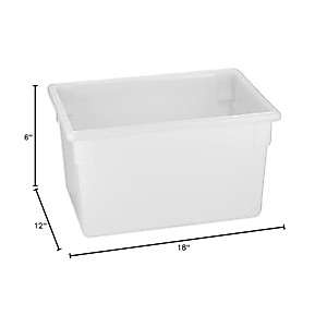 Carlisle FoodService Products Storplus Food Storage Container with Stackable Design for Catering, Buffets, Restaurants, Polyethylene (Pe), 21.5 Gallon, White, 21.5 Gallon, 26" x 18" x 15"