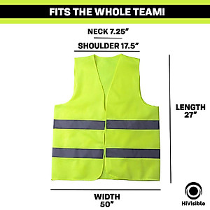 HiVisible 10 Safety Vests Bulk Pack Reflective Vests for Men and Women