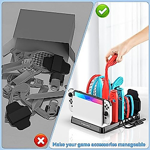 Switch Sports Accessories Bundle with Organizer Station Compatible with Nintendo Switch/ OLED Console & Joy-con, Storage and Organizer for Switch Sports Games, Family Sports Games Pack Accessories Kit