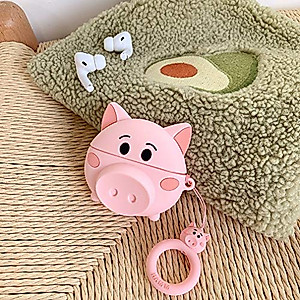 Pig Airpods Pro Case,Cute 3D Funny Cartoon Pig Character Silicone Airpod Pro Cover,Kawaii Fun Lovely Design Skin,Cases for Girls Kids Teens Boys Air pods Pro (Pig)