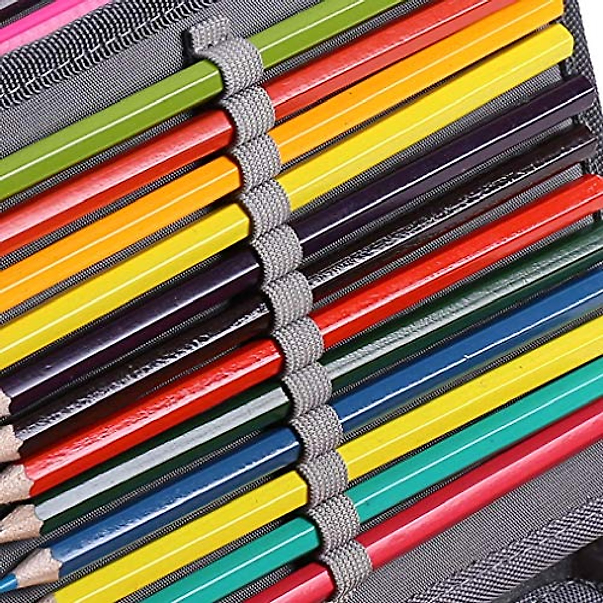 Shulaner 72 Slots Colored Pencil Case with Zipper Closure Large Capacity Oxford Pen Organizer (Rose B)